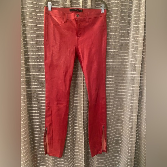 J Brand | Pants & Jumpsuits | J Brand Vibrant Pink Lamb Leather Pants ...